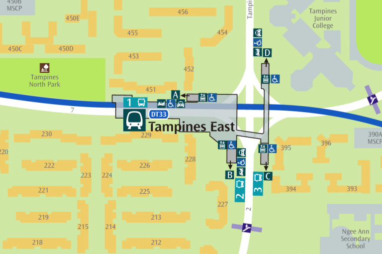 Map of Tampines East MRT Station | Land Transport Guru