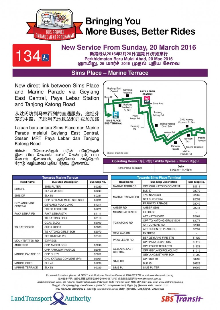 SBS Transit Bus Service 134 | Land Transport Guru