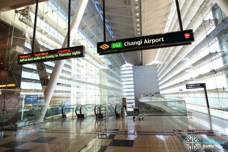 Changi Airport MRT Station – Station entrance (T3 Departure Hall ...