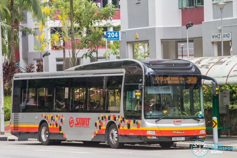 (Defunct) SMRT Feeder Bus Service 308 | Land Transport Guru