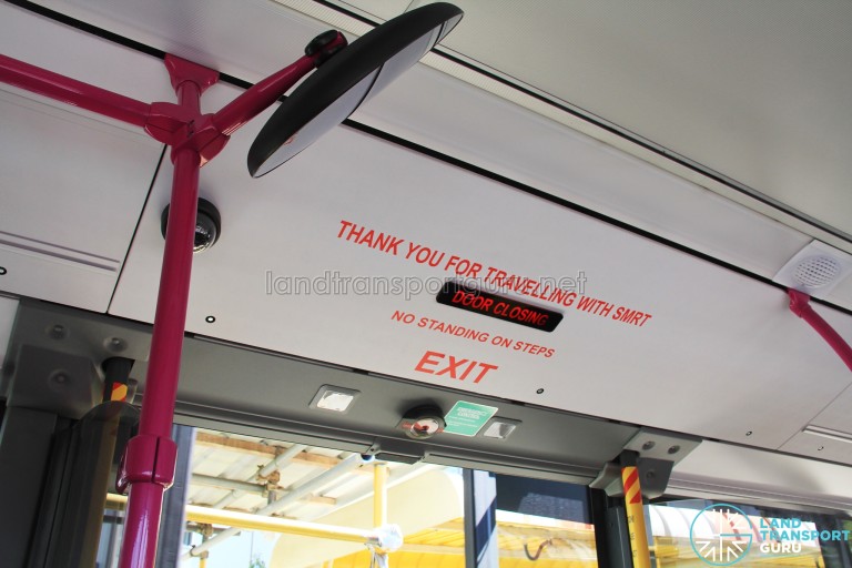 Thank You for Traveling with SMRT at Exit Door | Land Transport Guru