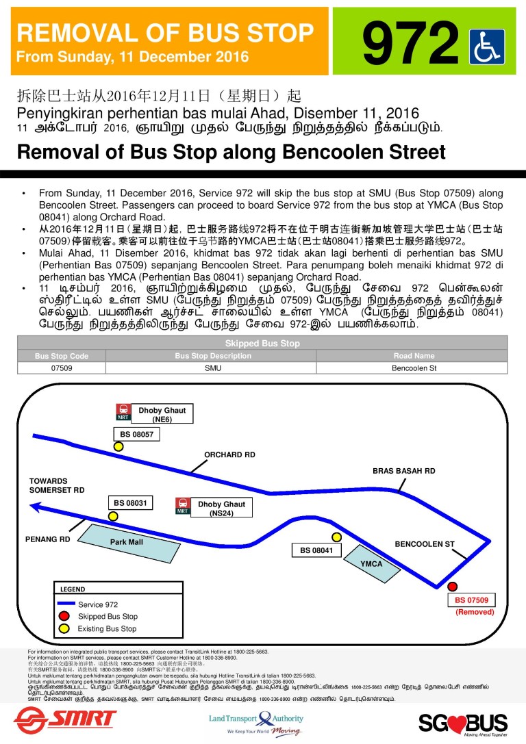 Route Amendments with the Reinstatement of Bencoolen Street | Land ...