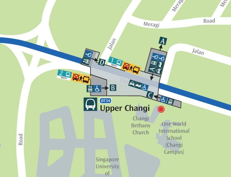 Map of Upper Changi MRT Station | Land Transport Guru