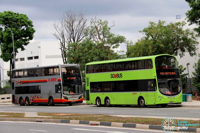 Joo Koon—Gul Circle Free Shuttle: Buses laying over at Gul Circle ...