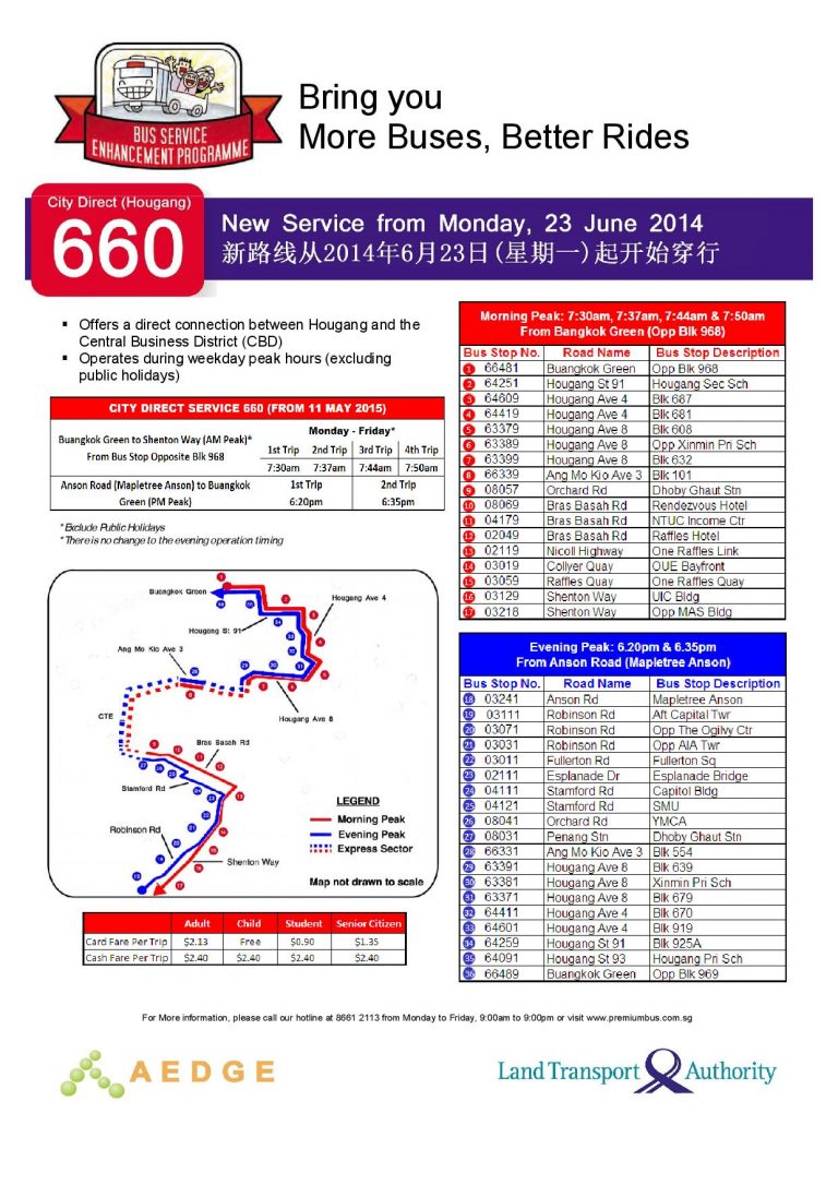 SBS Transit City Direct Bus Service 660 | Land Transport Guru