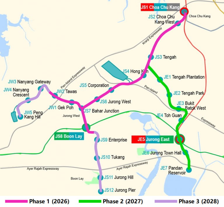 Jurong Region Line Map (LTA) | Land Transport Guru