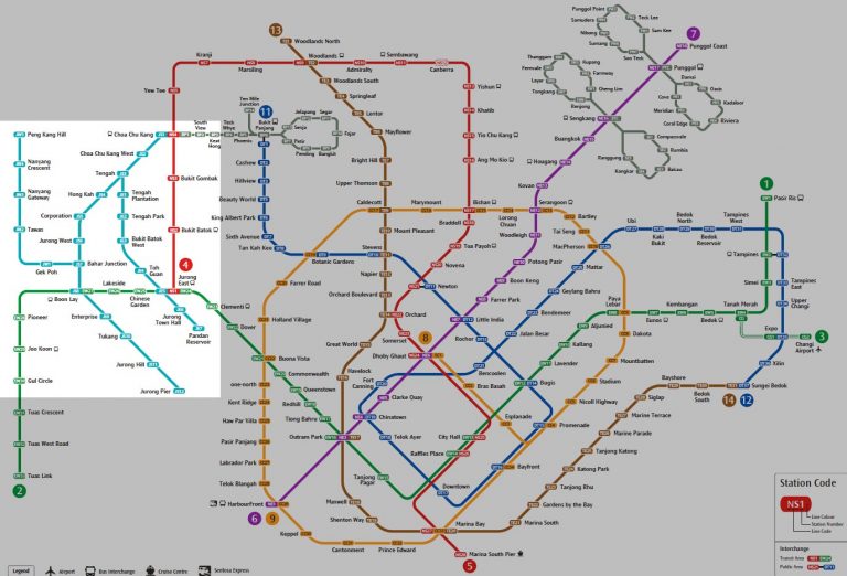 MRT Network Map with Jurong Region Line | Land Transport Guru