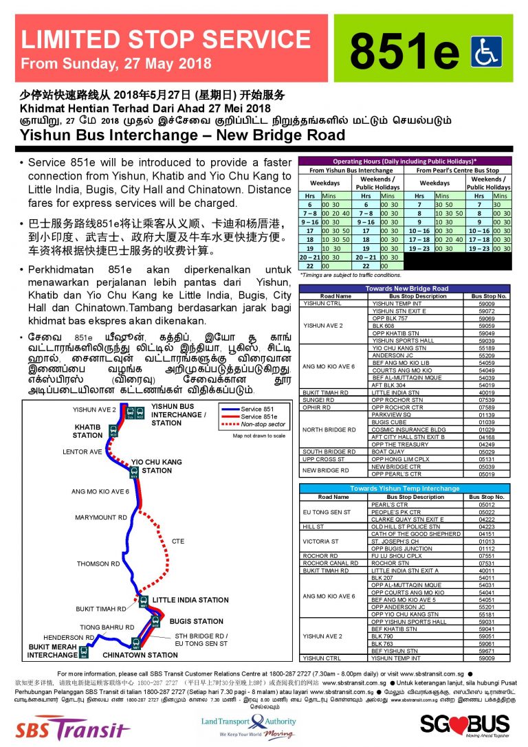 Service 851e Route Poster | Land Transport Guru