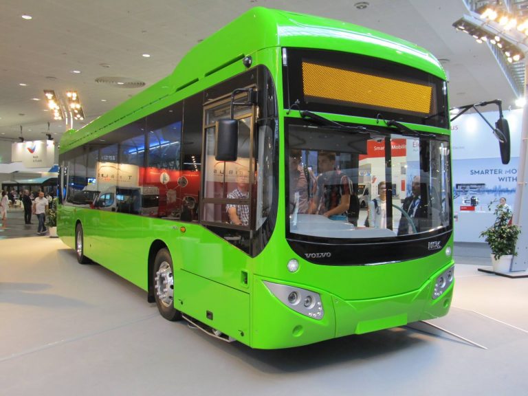 Volvo B5LH Exterior. showcased during IAA 2018 at Hanover, Germany ...