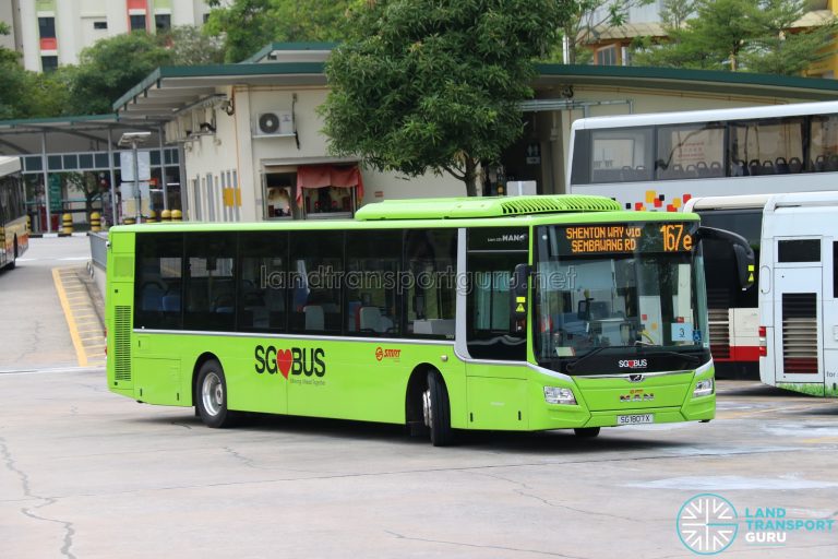 Express Bus 167e: SMRT Buses MAN A22 Euro 6 (SG1807X) | Land Transport Guru