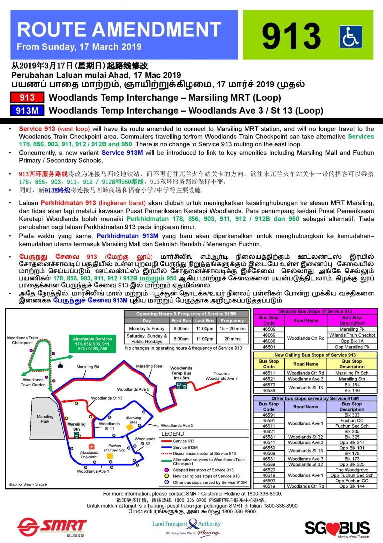SMRT Feeder Bus Service 913M | Land Transport Guru