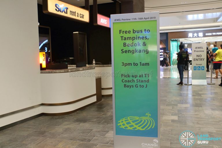 JEWEL Preview – Free Shuttle Bus Signage | Land Transport Guru