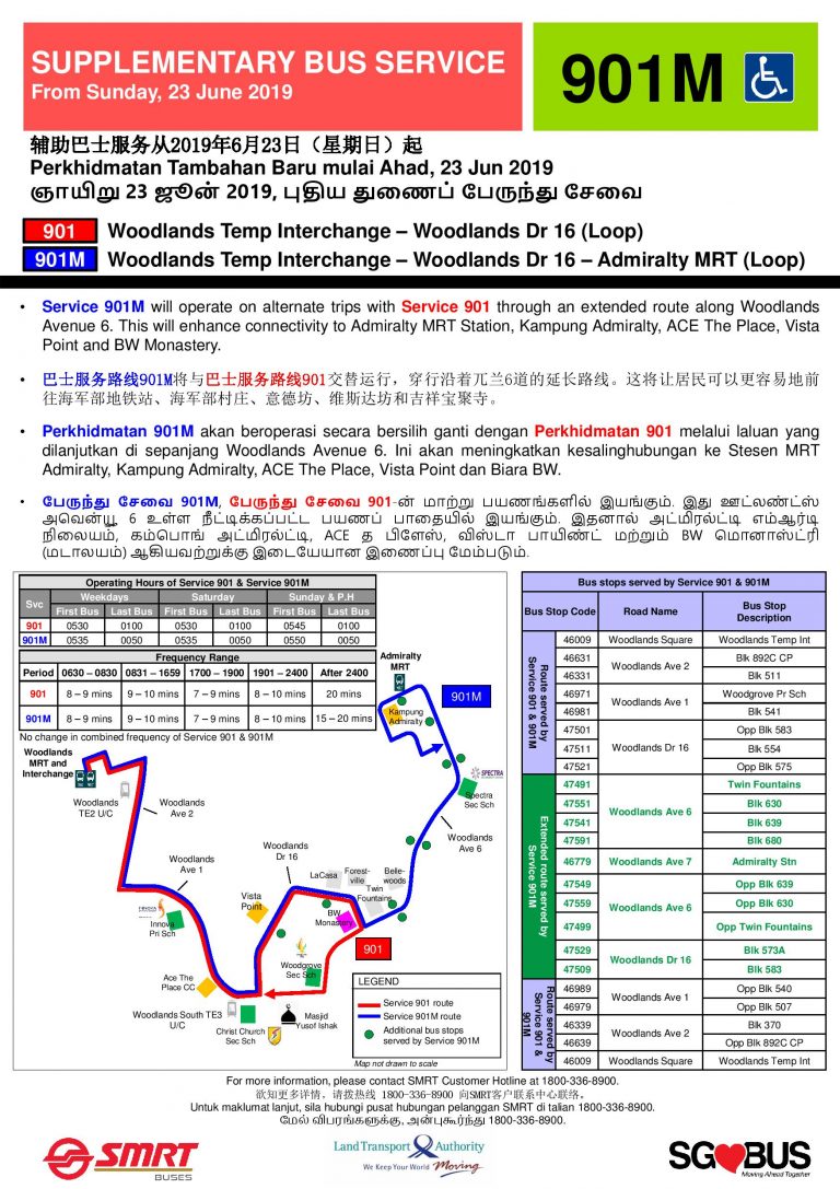 Service 901M Poster (Updated) | Land Transport Guru