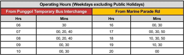 Express 43e Departure Timings | Land Transport Guru