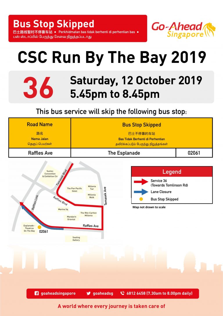 Go-Ahead Singapore Bus Stop Skipped Poster for CSC Run By The Bay 2019 ...