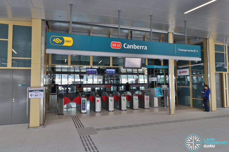 Canberra MRT Station – Linkbridge faregates to Southbound platform ...