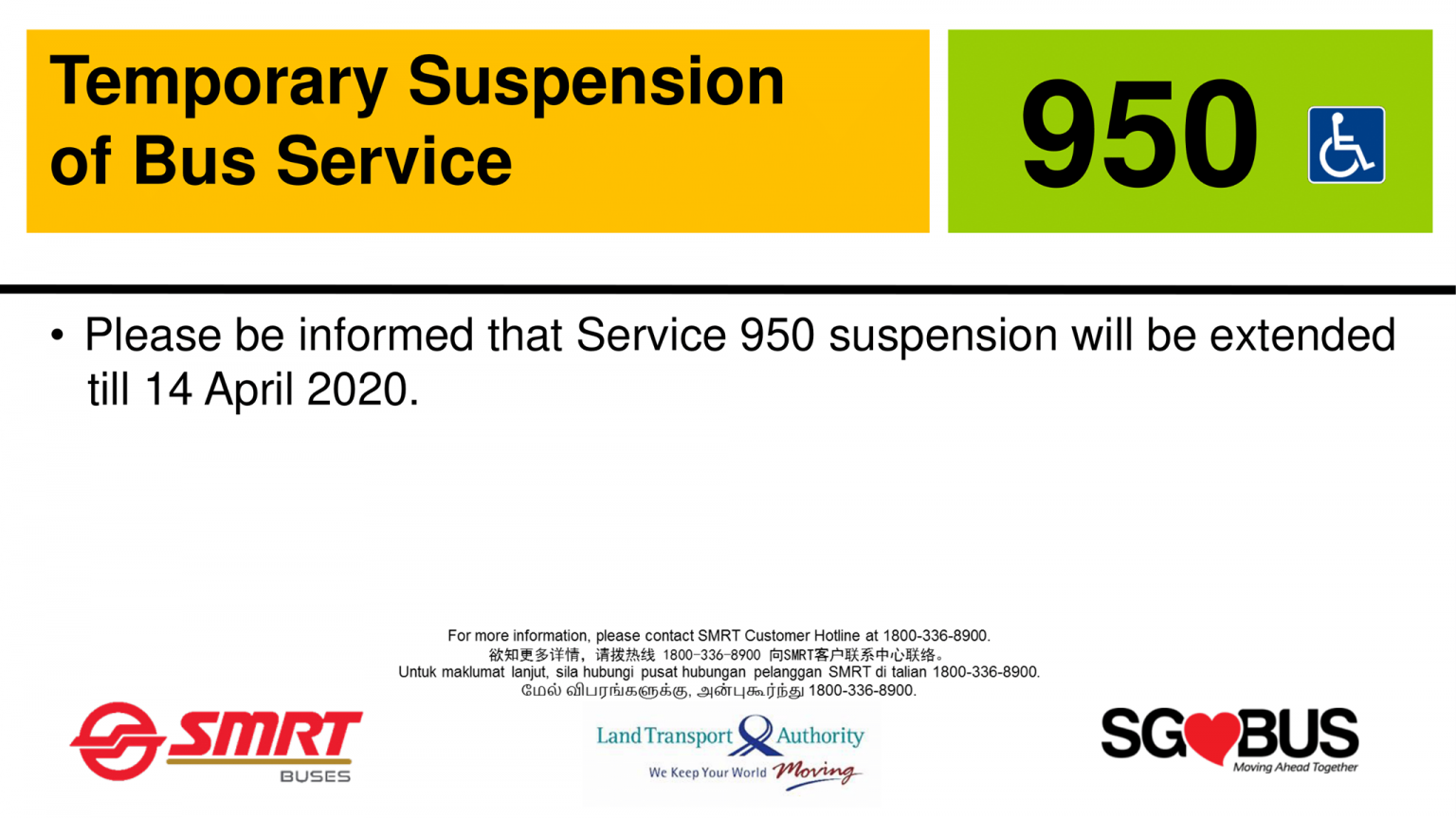 SMRT Bus Service 950 | Land Transport Guru