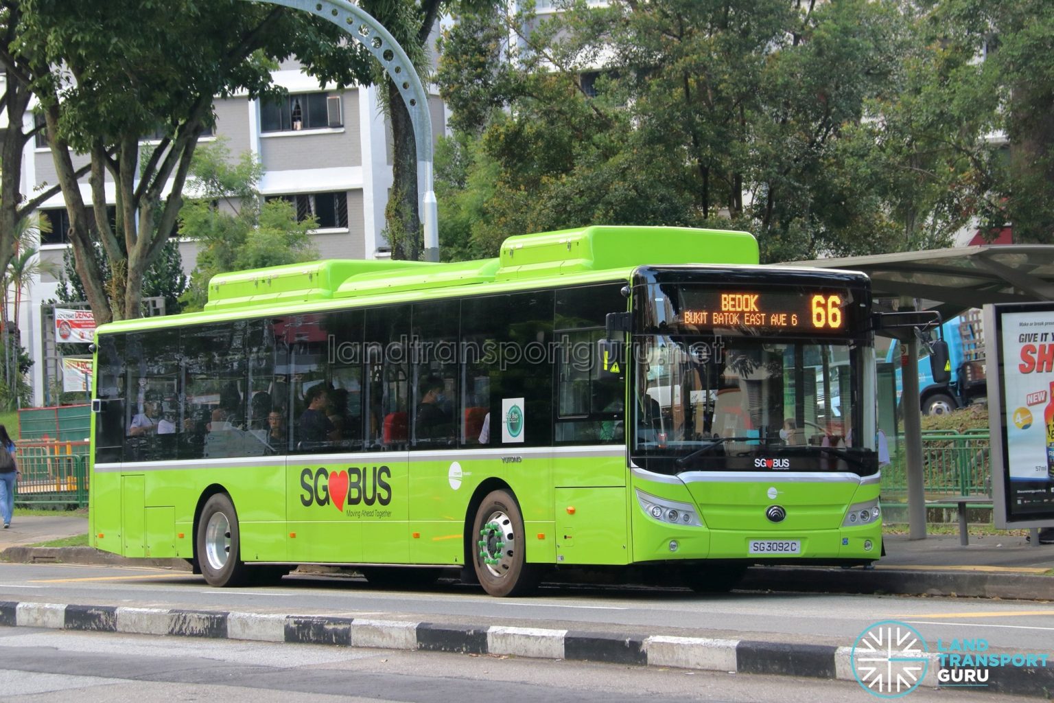 Bus 66 – Tower Transit Yutong E12 (SG3092C) | Land Transport Guru