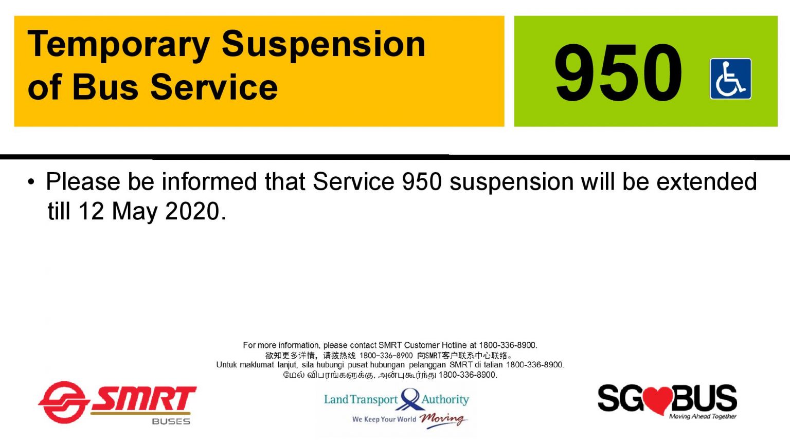 SMRT Bus Service 950 | Land Transport Guru