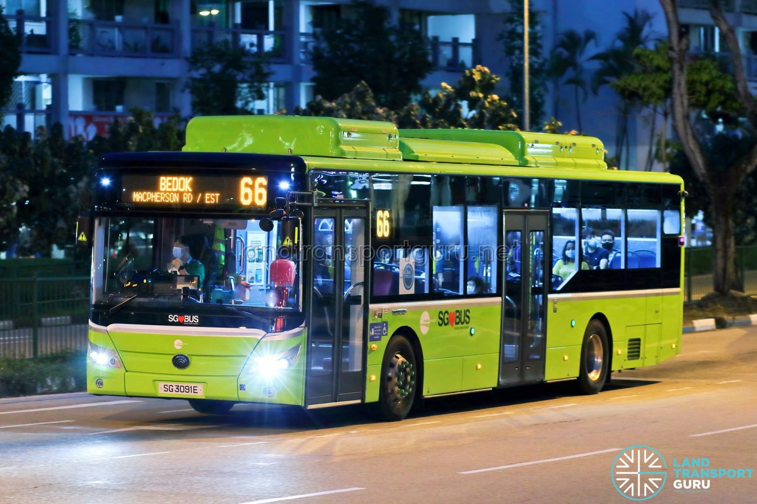 Bus 66: Tower Transit Yutong E12 (SG3091E) | Land Transport Guru