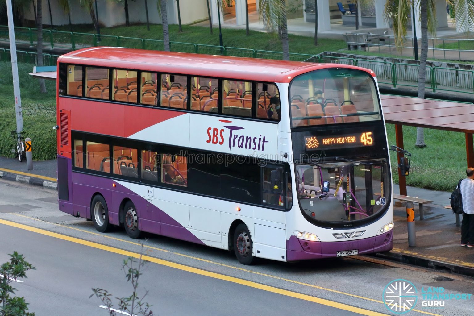 Bus 45 SBS Transit Volvo B9TL Wright SBS7627Y Land Transport Guru