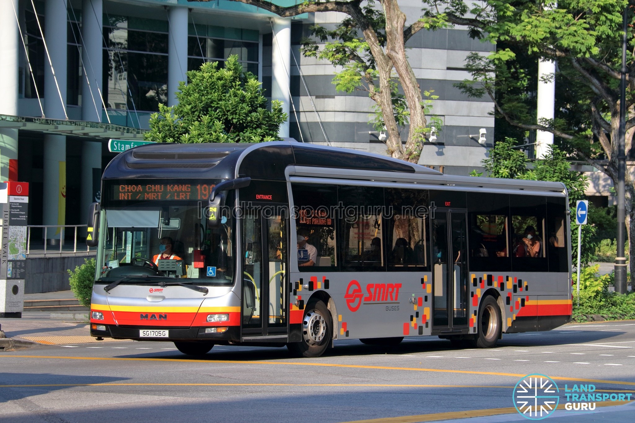 Bus 190 SMRT MAN Lion s City A22 SG1705G Land Transport Guru Bus 190 SMRT MAN Lion s City A22 SG1705G Land Transport Guru