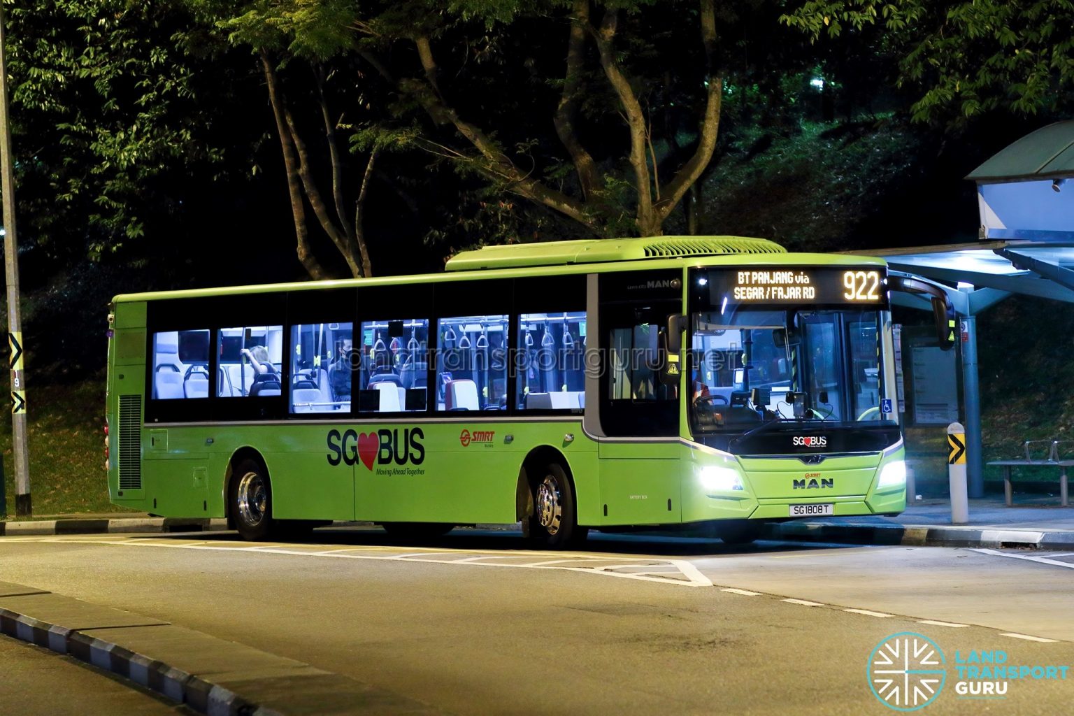 Bus 922 – SMRT Buses MAN A22 Euro 6 (SG1808T) | Land Transport Guru