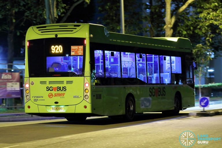 Bus 920 – SMRT Buses Volvo B5LH (SG3013G) [Rear] | Land Transport Guru