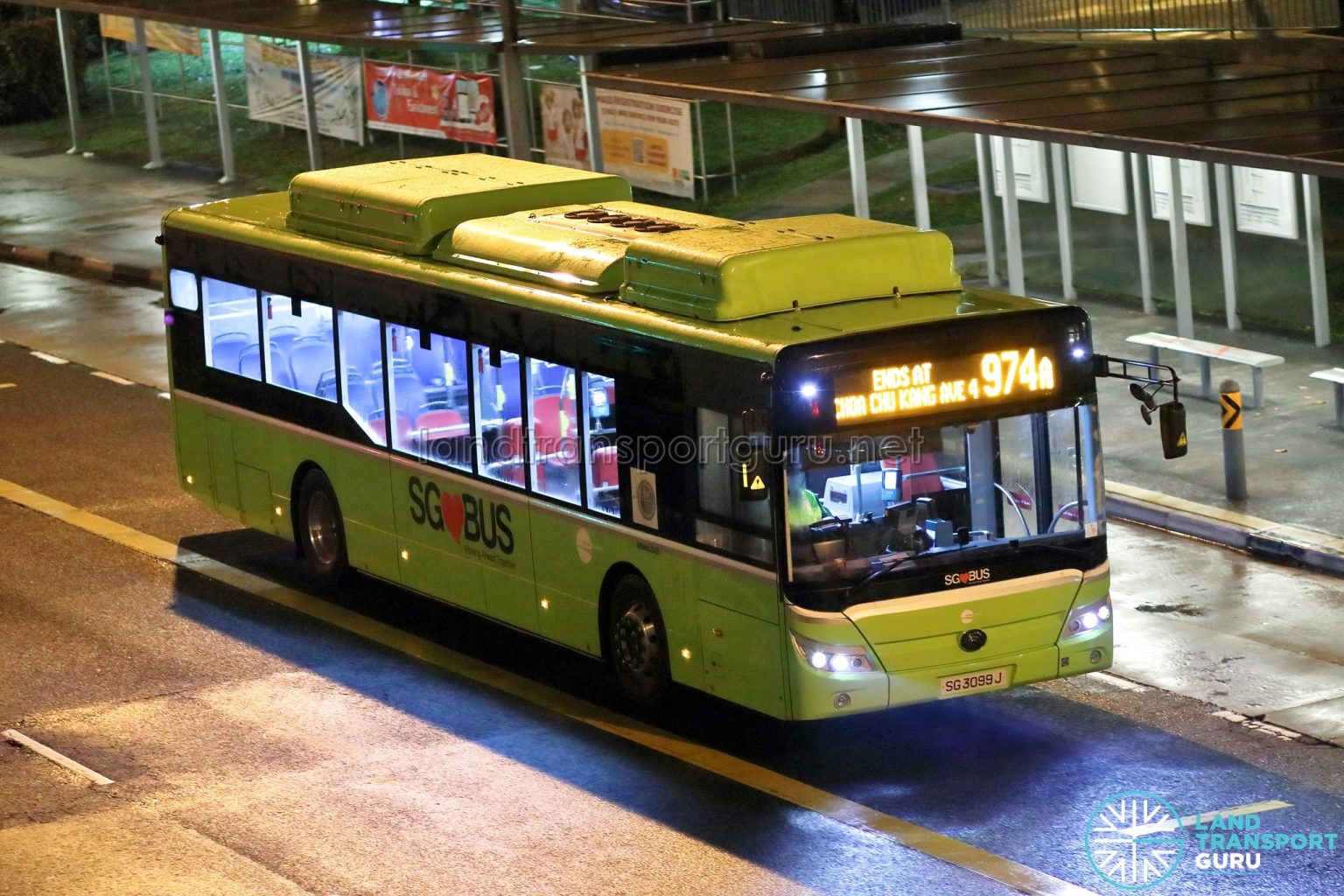 Bus 974A: Tower Transit Yutong E12 (SG3099J) | Land Transport Guru