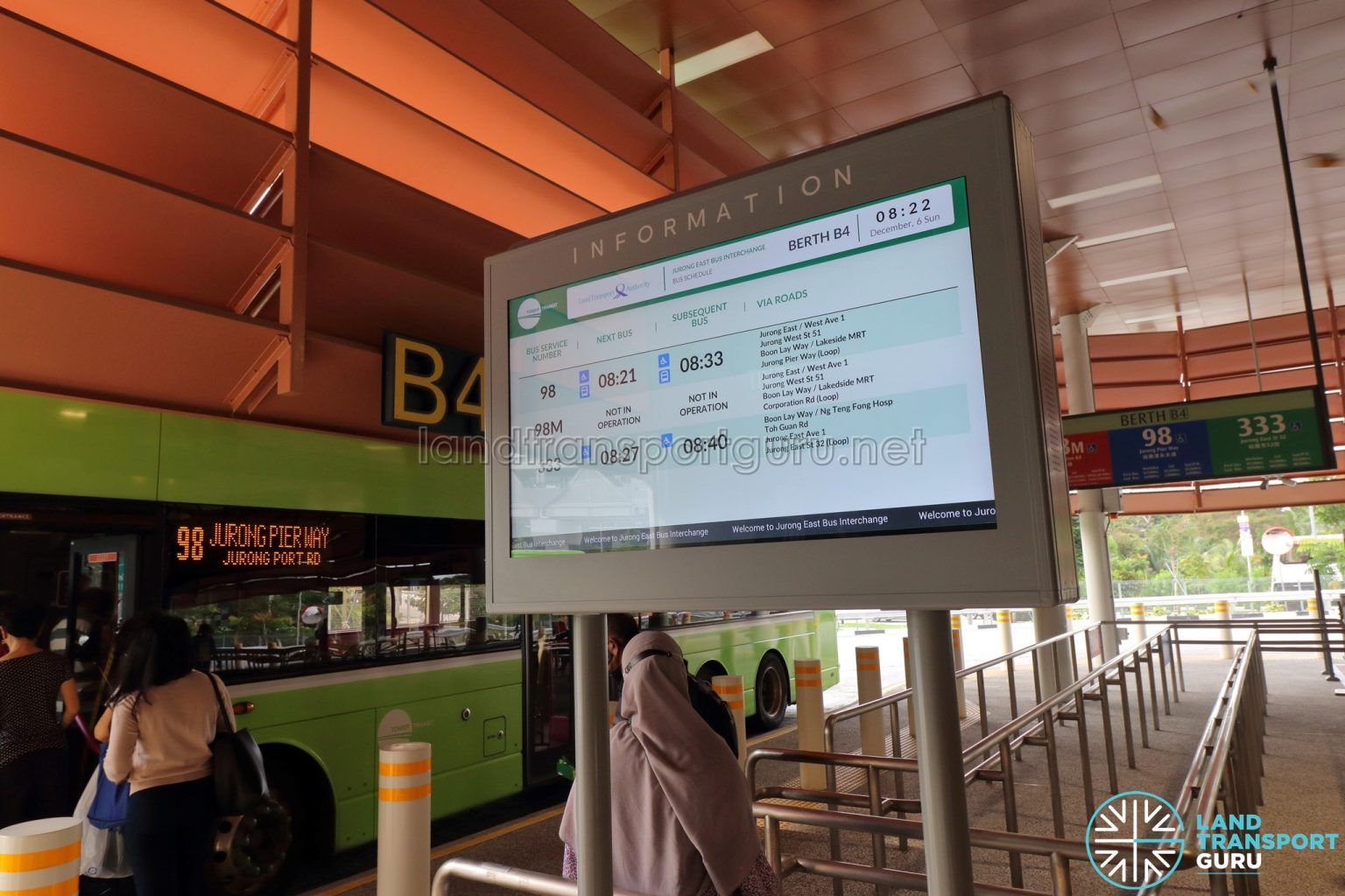 Jurong East Interim Bus Interchange – Bus Departure Information Screen ...