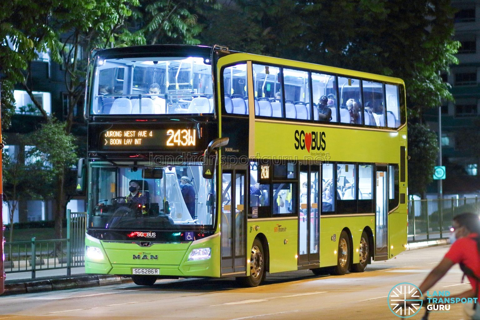Bus 243W – SBS Transit MAN A95 (Euro 6 3-Door) (SG6286R) | Land ...