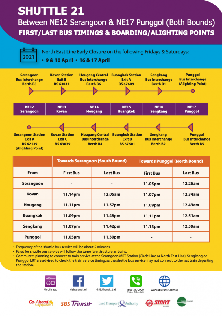 Shuttle 21: Serangoon—Punggol Shuttle Bus Service | Land Transport Guru