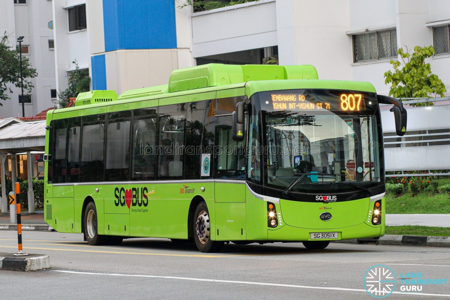 Bus 807 – SBS Transit BYD K9 Gemilang (SG3051X) | Land Transport Guru