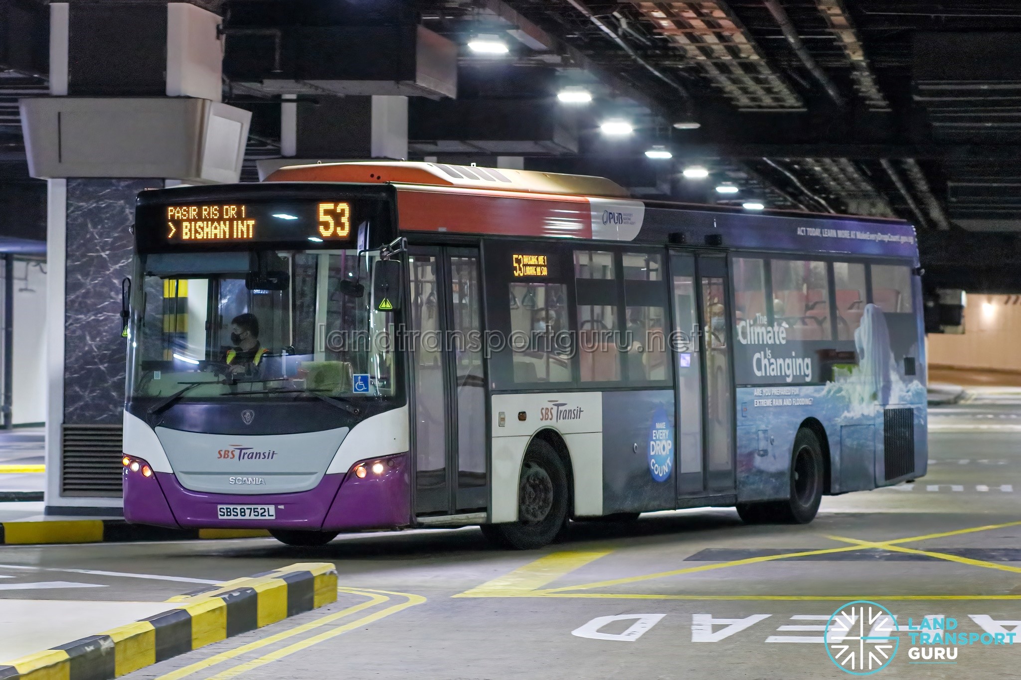 Bus 53 SBS Transit Scania K230UB Euro V SBS8752L Land Transport Guru