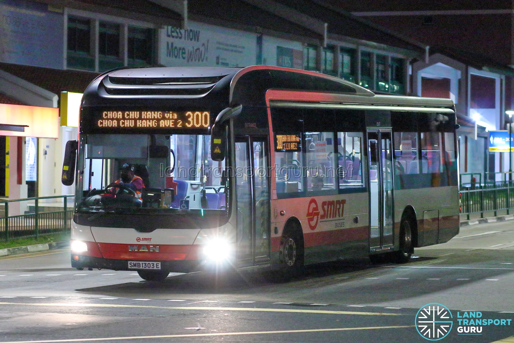 Bus 300 SMRT Buses MAN A22 SMB1303E Land Transport Guru Bus 300 SMRT Buses MAN A22 SMB1303E Land Transport Guru