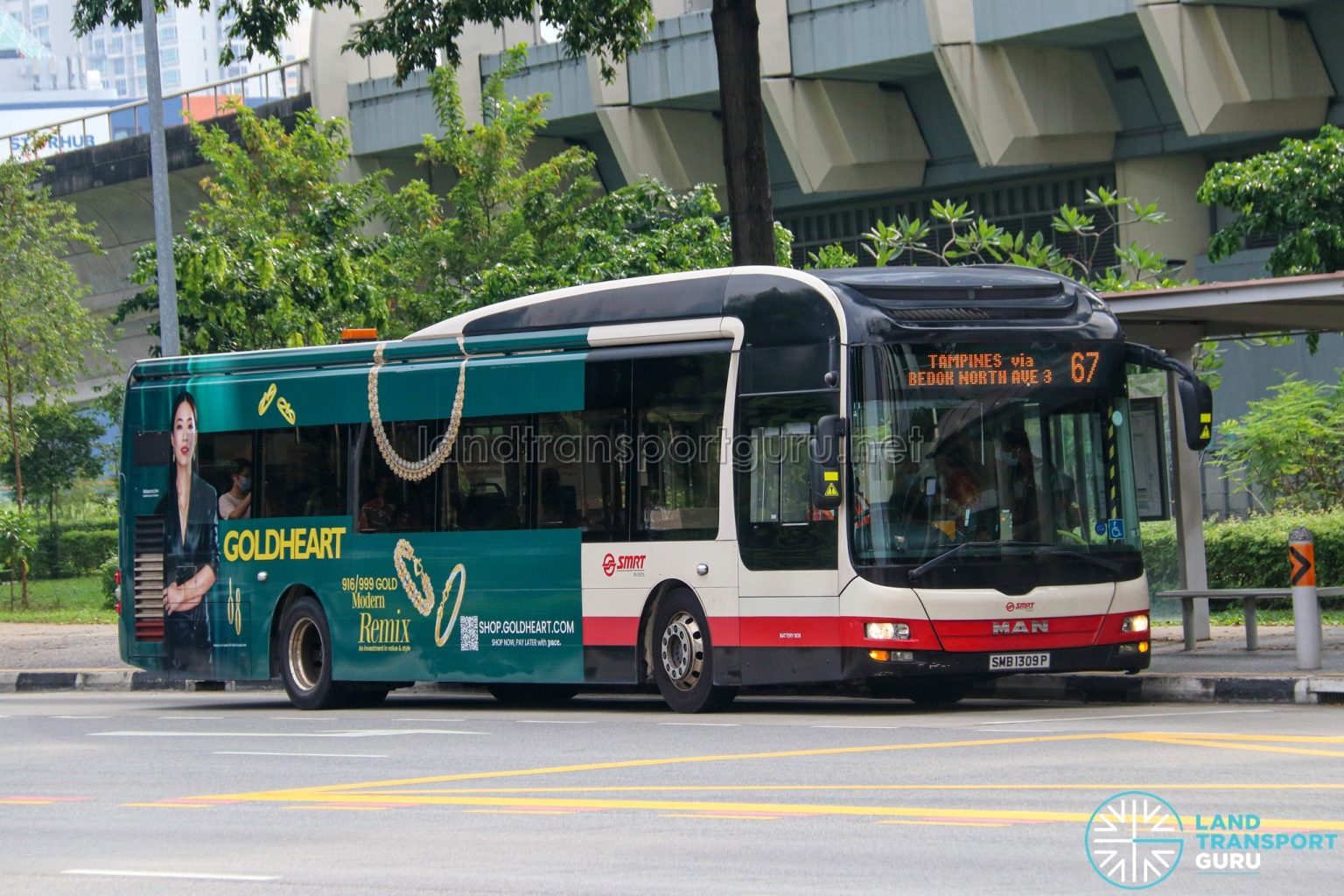 Bus 67 – SMRT Buses MAN A22 (SMB1309P) | Land Transport Guru
