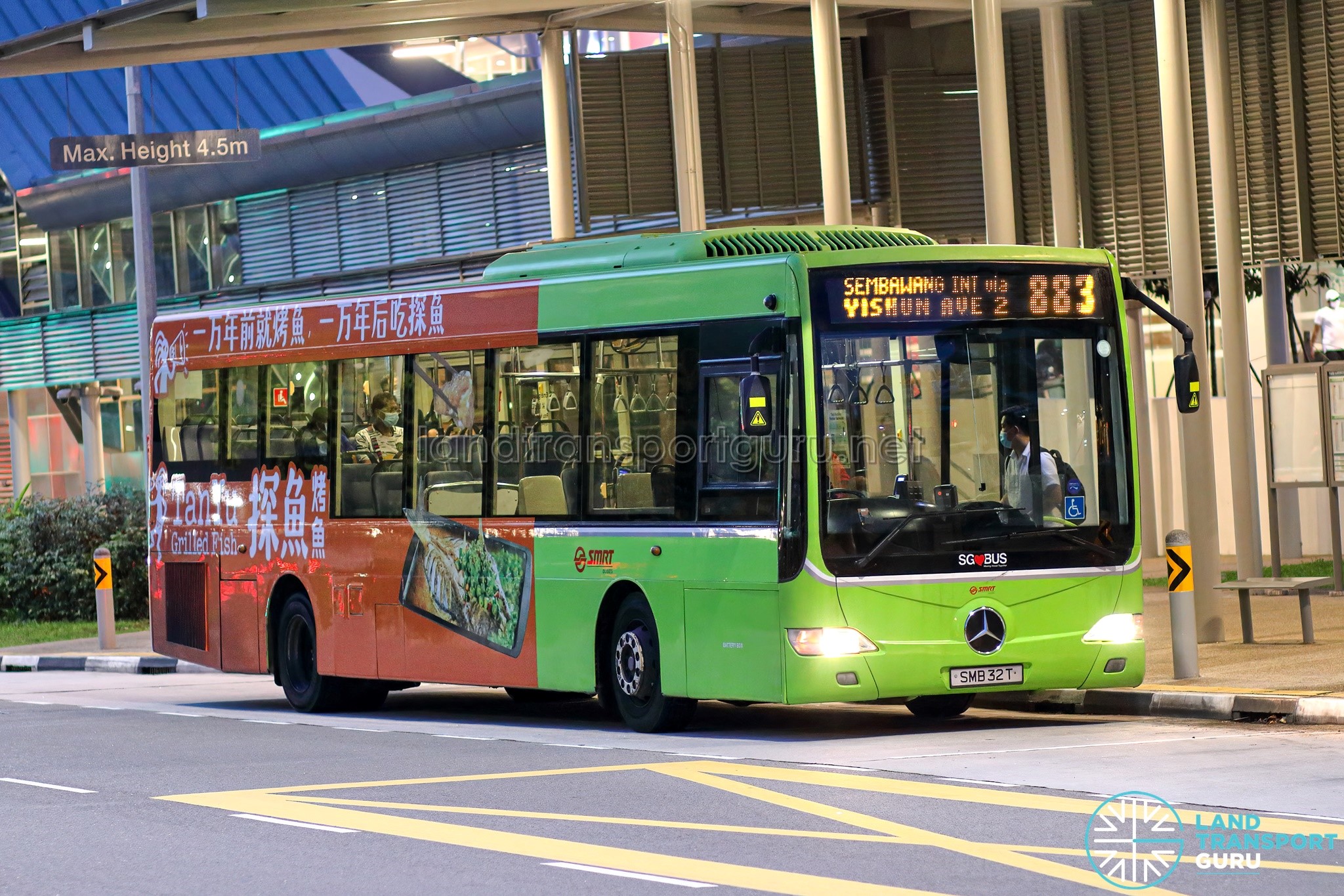 Bus 883 SMRT Buses Mercedes Benz OC500LE SMB32T Land Transport Guru Bus 883 SMRT Buses Mercedes Benz OC500LE SMB32T Land Transport Guru