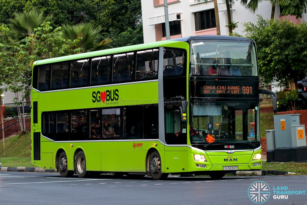 Bus 991 SMRT Buses MAN A95 SG5834R Land Transport Guru Bus 991 SMRT Buses MAN A95 SG5834R Land Transport Guru