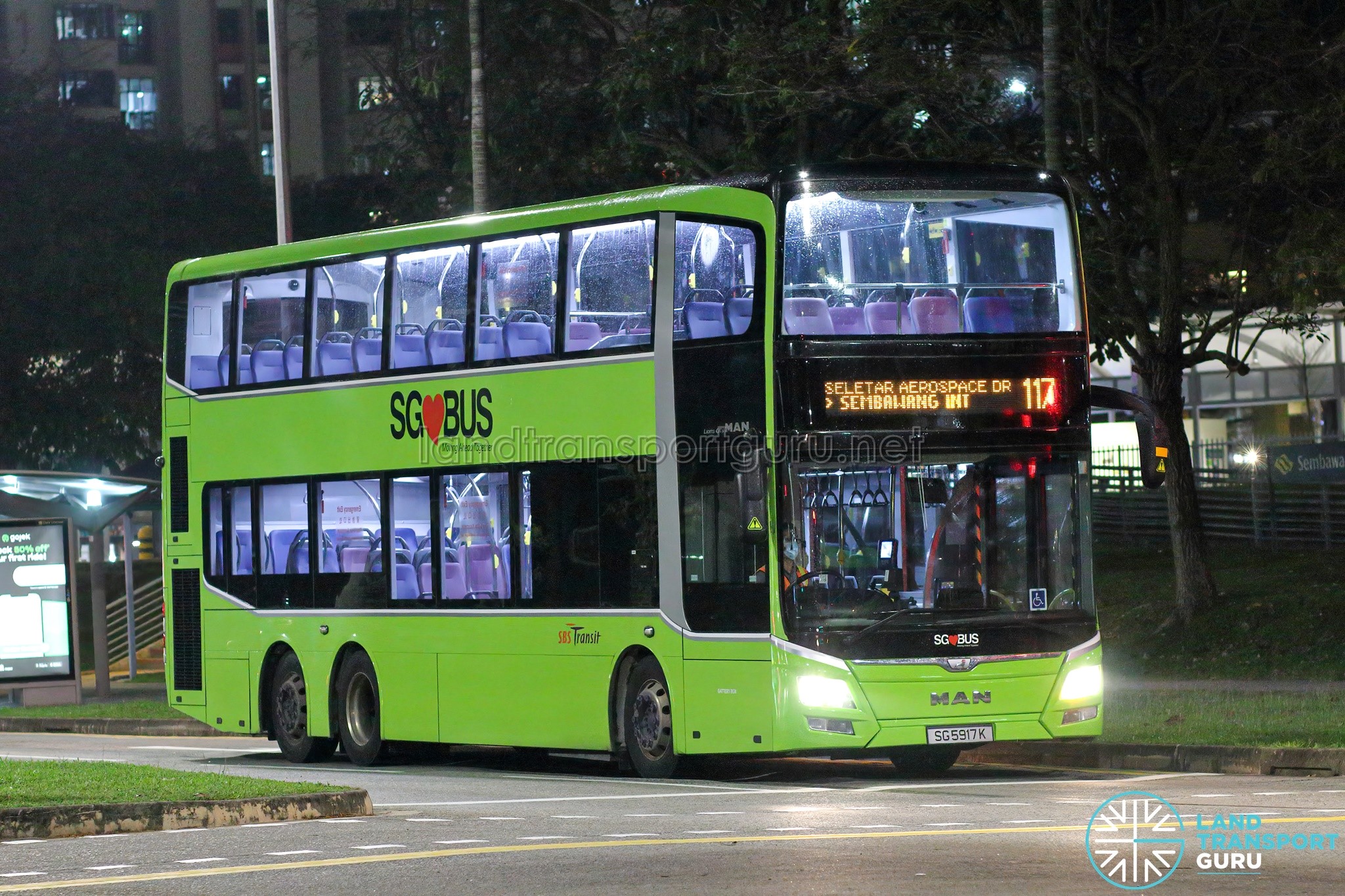 Bus 117 SBS Transit MAN A95 SG5917K Land Transport Guru Bus 117 SBS Transit MAN A95 SG5917K Land Transport Guru