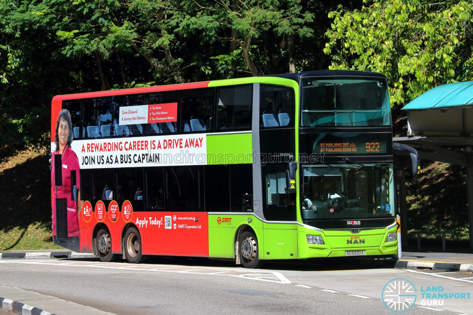 Bus 922 – SMRT Buses MAN A95 Euro 6 (SG5930X) | Land Transport Guru