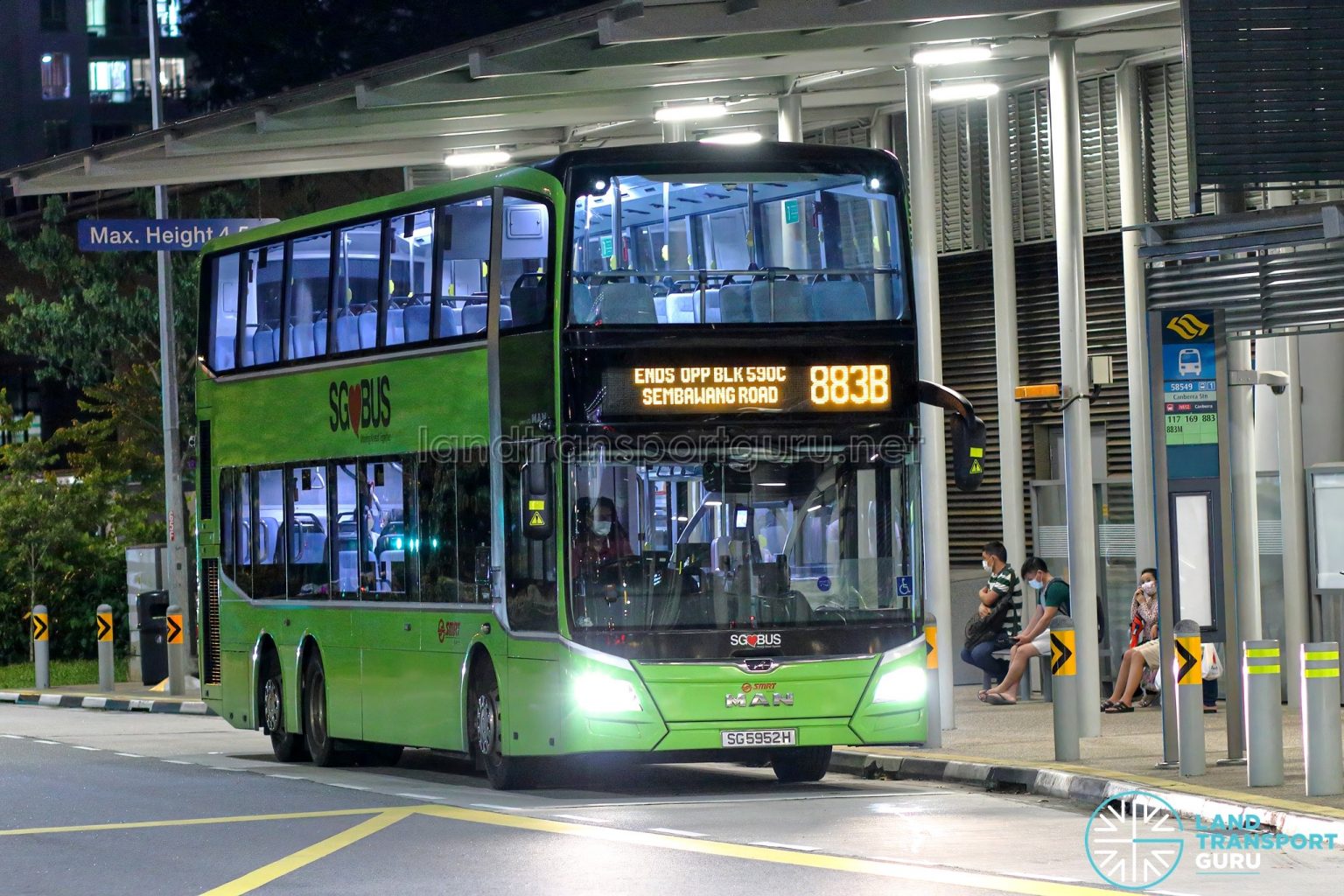Bus 883B – SMRT Buses MAN A95 Euro 6 (SG5952H) | Land Transport Guru