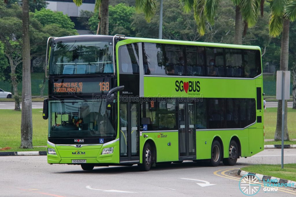 Bus 168 SBS Transit MAN A95 Euro 6 SG6260P Land Transport Guru