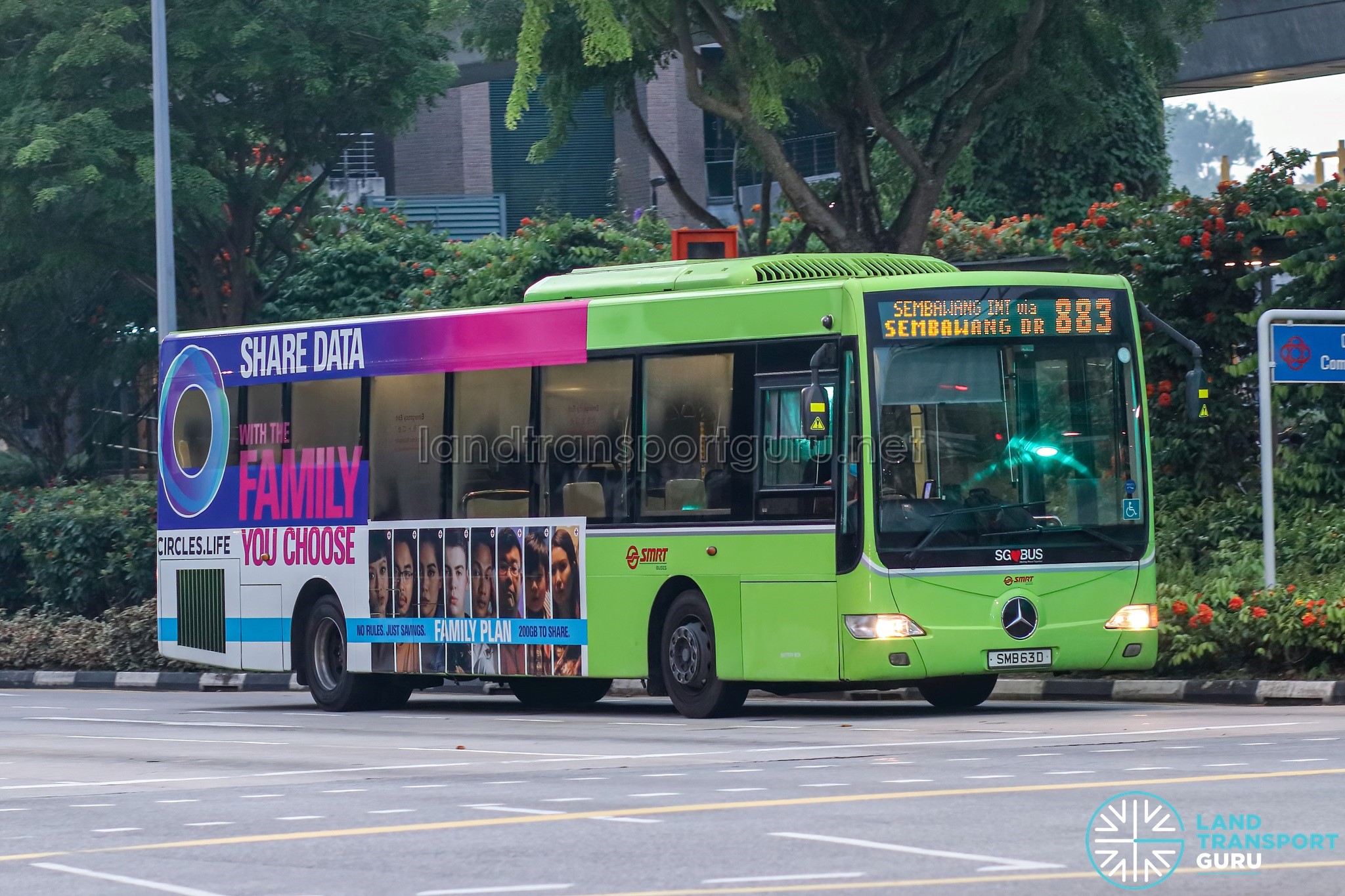 Bus 883 SMRT Buses Mercedes Benz OC500LE SMB63D Land Transport Guru Bus 883 SMRT Buses Mercedes Benz OC500LE SMB63D Land Transport Guru