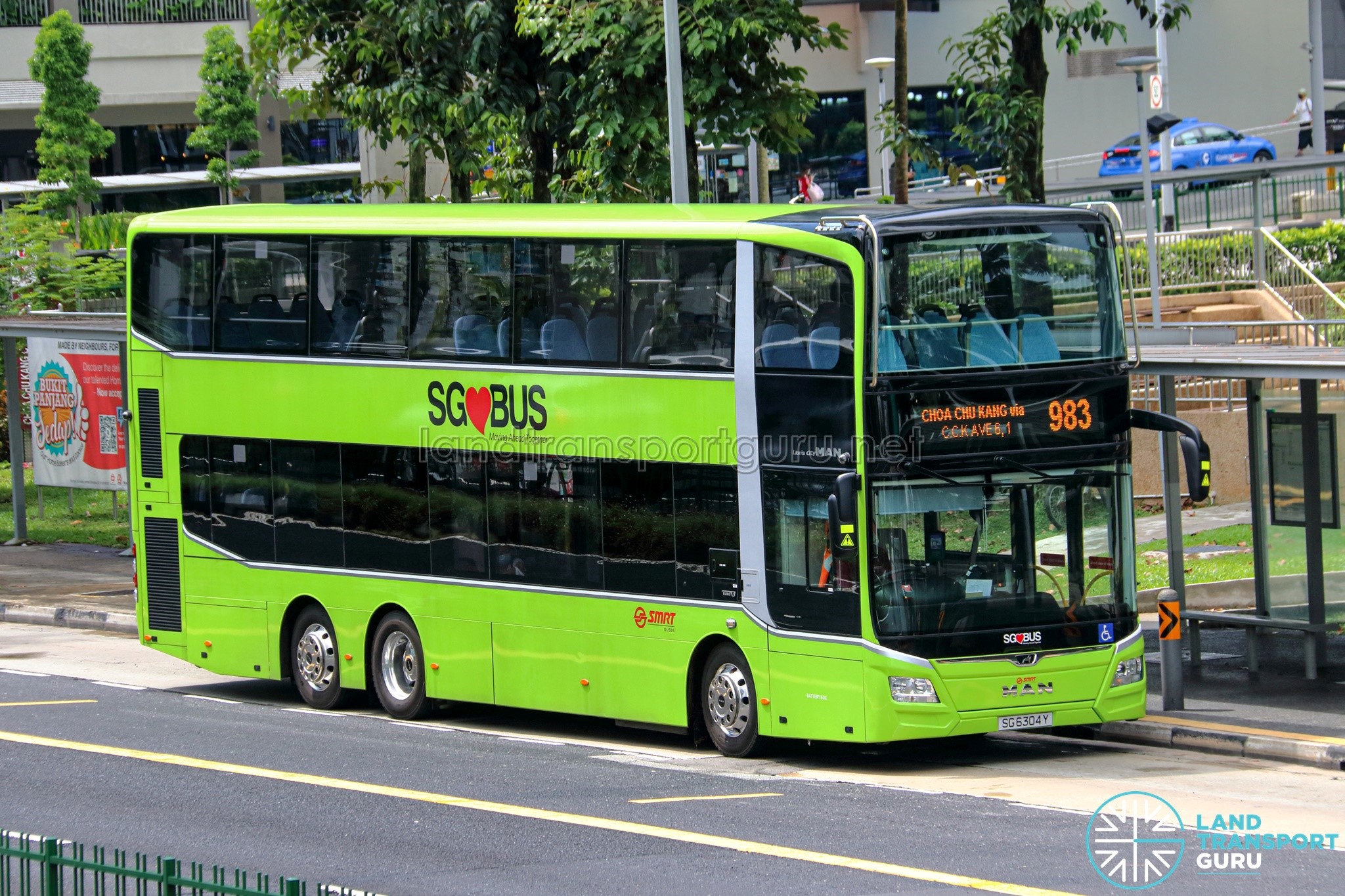 Bus 983 SMRT Buses MAN A95 Euro 6 3 Door SG6304Y Land Transport