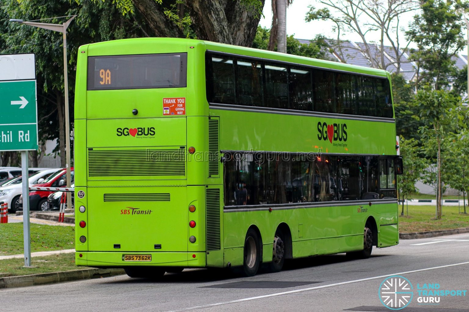 Volvo B9TL CDGE (SBS7362K) [Rear] | Land Transport Guru