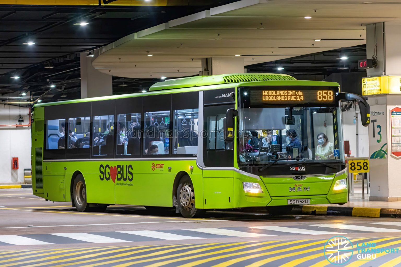 Bus 858 – SMRT Buses MAN A22 Euro 6 (SG1752U) | Land Transport Guru