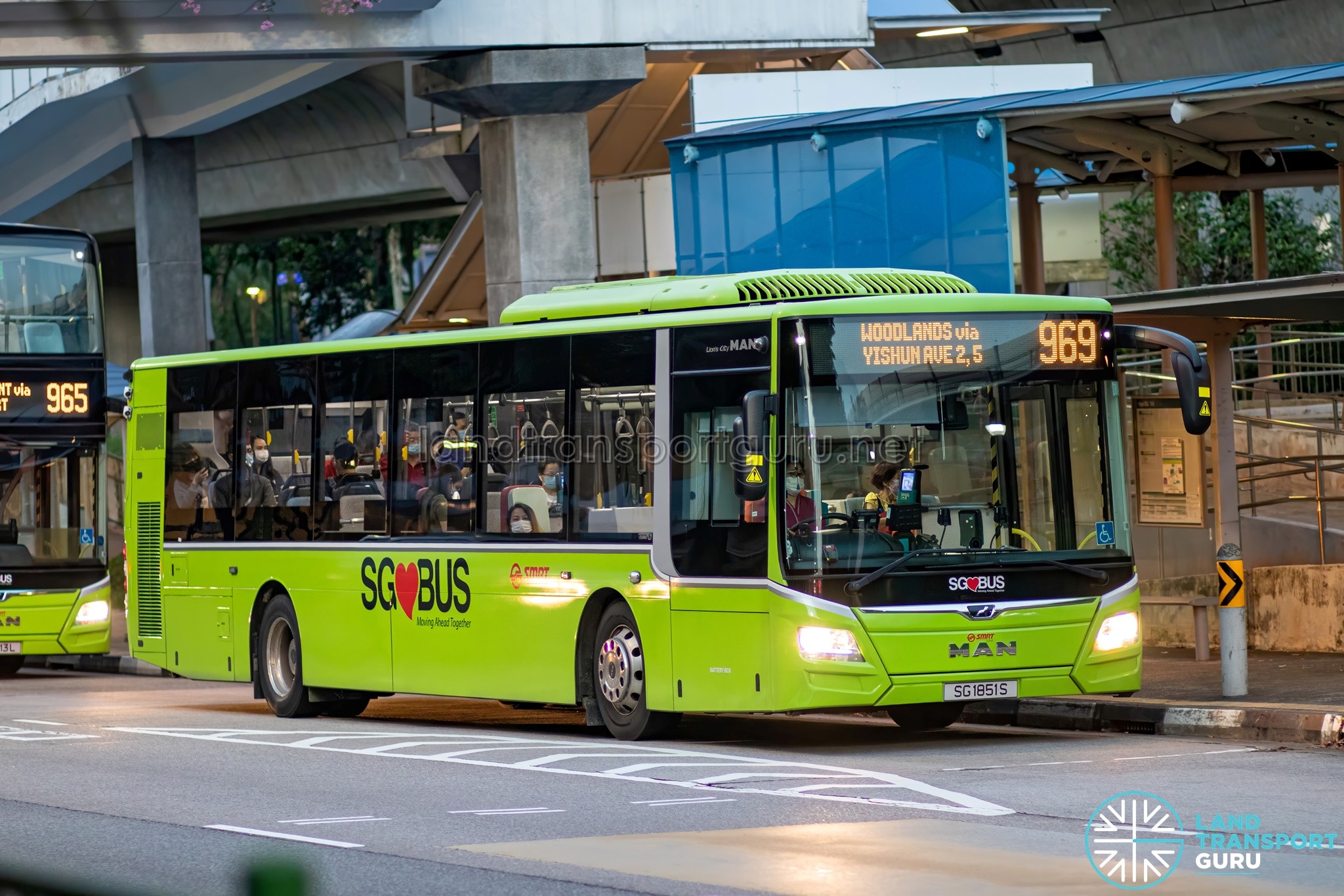Bus 969 SMRT Buses MAN A22 Euro 6 SG1851S Land Transport Guru