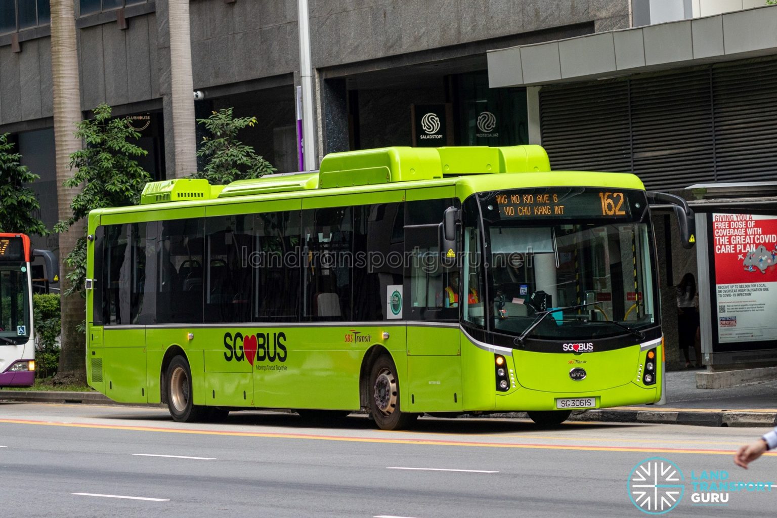 Bus 162 – SBS Transit BYD K9 (SG3061S) | Land Transport Guru