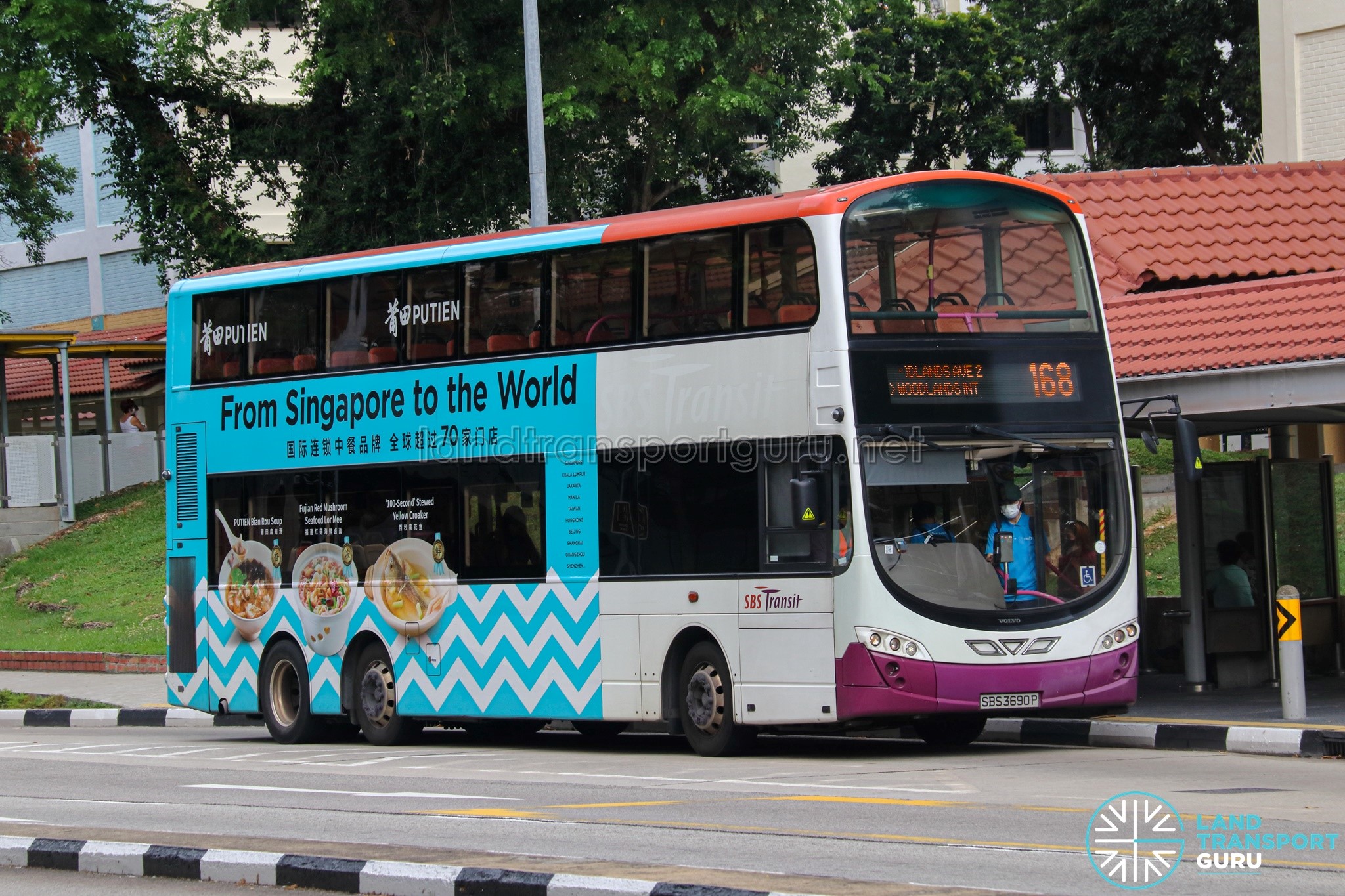 Bus 168 SBS Transit Volvo B9TL Wright SBS3690P Land Transport Guru Bus 168 SBS Transit Volvo B9TL Wright SBS3690P Land Transport Guru