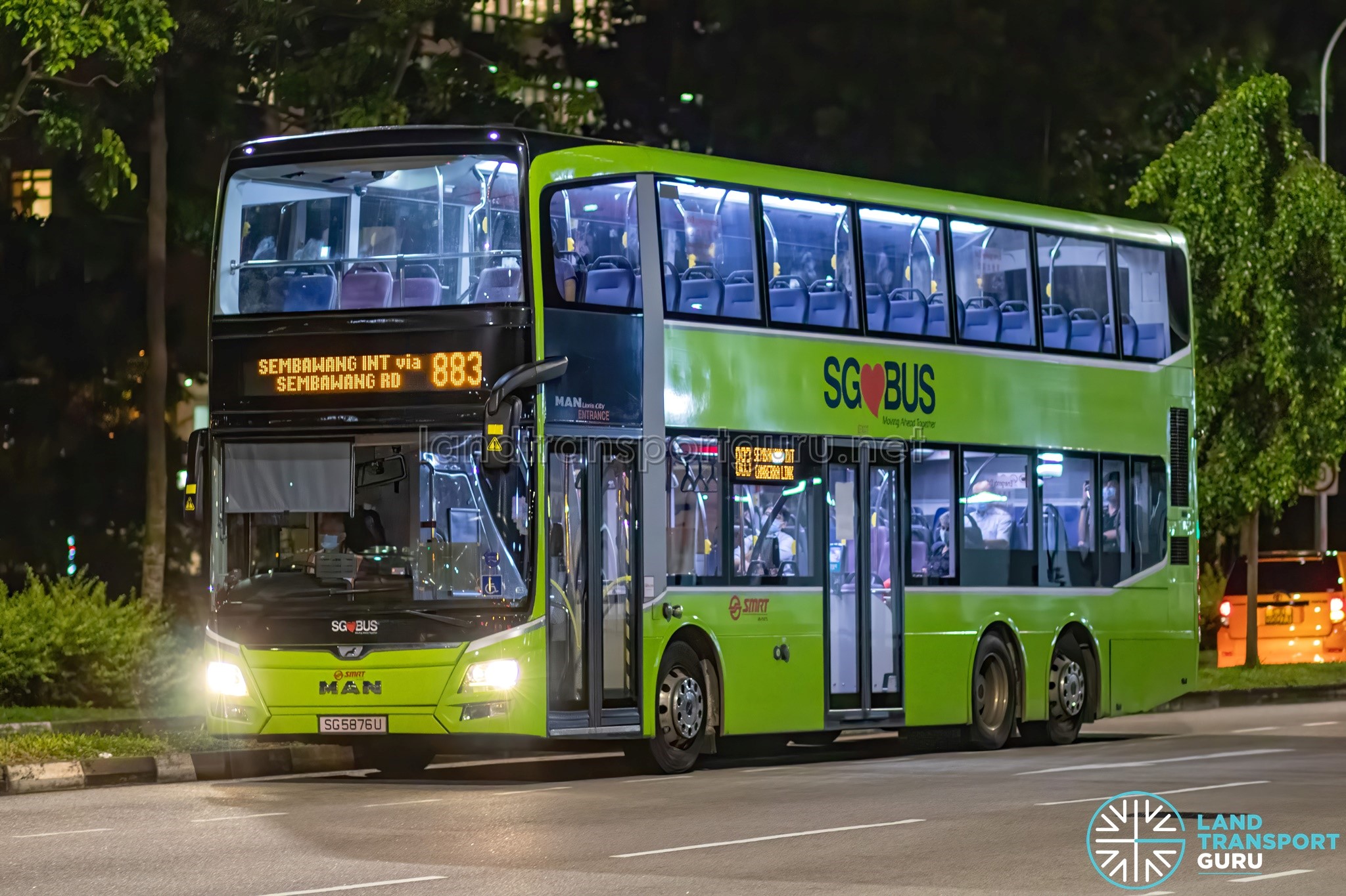 Bus 883 SMRT Buses MAN A95 SG5876U Land Transport Guru